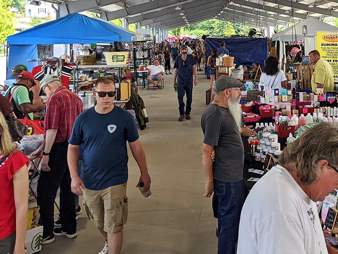 Crowds flow through this bargain hunter's paradise, where every booth promises the thrill of discovery around each corner.