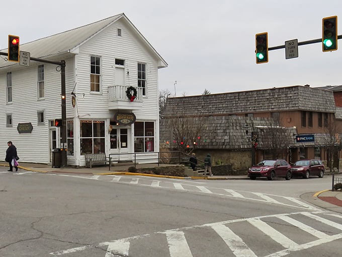 Fall foliage frames Nashville's quaint main street - Mother Nature's way of showing off her best color palette.