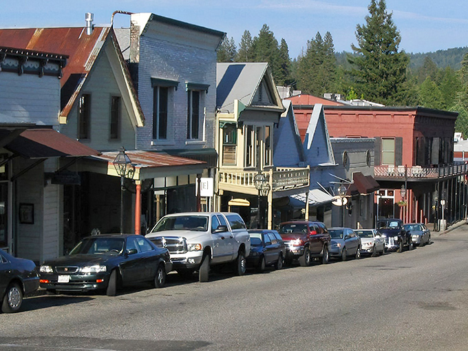 Colorful Victorian-era buildings line Nevada City's streets. It's like someone preserved a perfect slice of 19th-century California just for us.