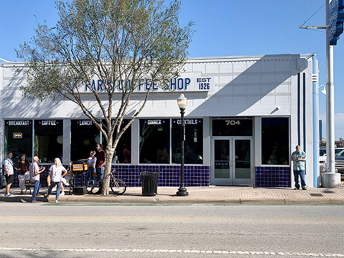 Established in 1926, Paris Coffee Shop's vintage storefront beckons with the promise of perfect pancakes and endless coffee.