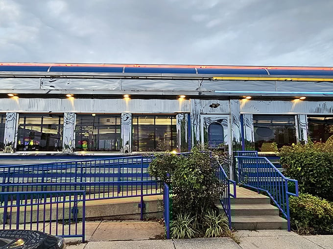 Silver Moon Diner (exterior): "Shiny on the outside, warm on the inside&mdash;just like the perfect grilled cheese sandwich you'll find on their menu."