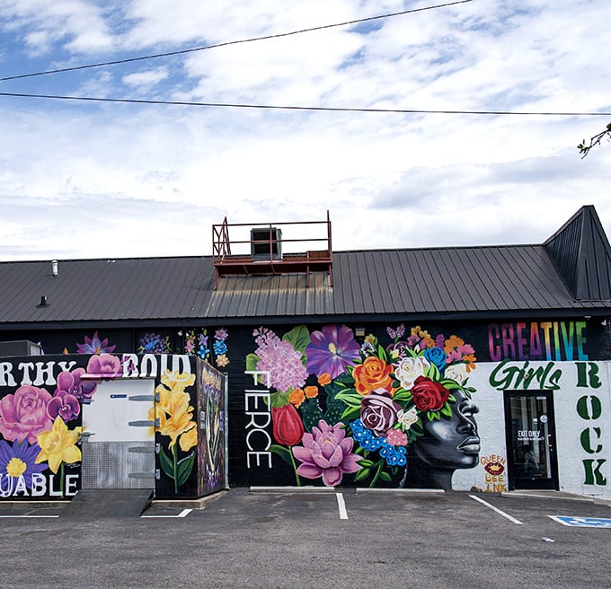 Where art meets appetite! Slim & Husky's colorful exterior is just a preview of the creative flavors waiting inside.