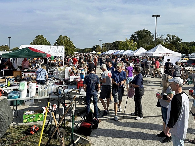 The energy here at St. Gabriel's Giant Flea Market is infectious! So many people, so many booths, so much fun!