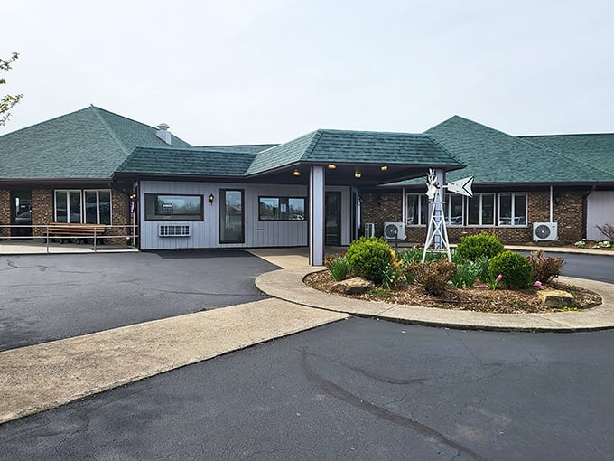 A Hoosier hideaway that knows how to feed a crowd! Stoll's green-roofed restaurant stands ready to welcome hungry travelers with open arms and full steam tables.