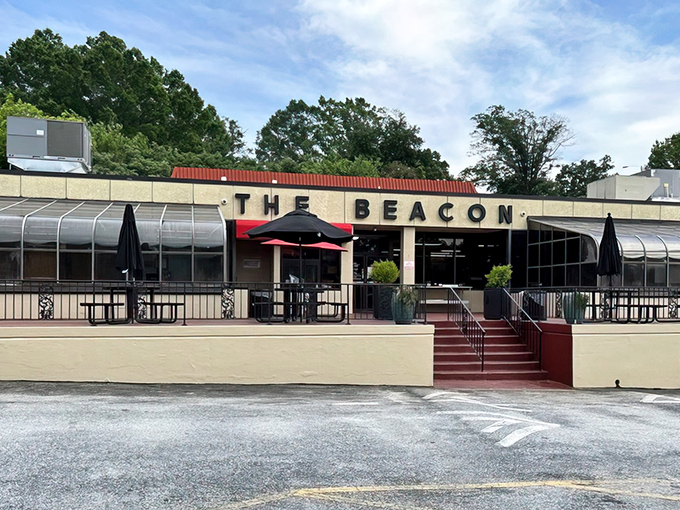 Simple, straightforward, and legendary—The Beacon's exterior is like your favorite uncle who doesn't brag but always delivers.