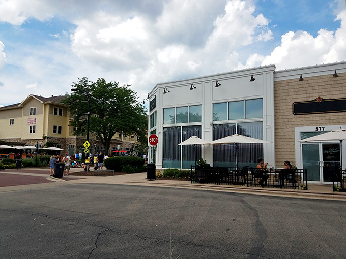 Summer dining perfection at The Burger Local. That outdoor seating area is practically begging you to enjoy a juicy burger in the sunshine.