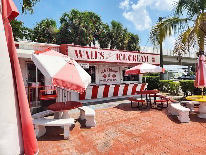 Nothing says "Florida summer" quite like Wall's red and white ice cream haven standing bright against the palm tree skyline.