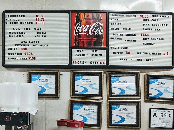 This menu board is a masterpiece of minimalism. When prices look like they're from another era, you know you've found somewhere special.
