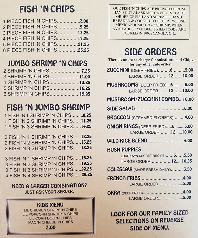 A menu that doesn't mince words&mdash;just seafood. When your options are this straightforward and tempting, decision paralysis becomes a delicious problem.