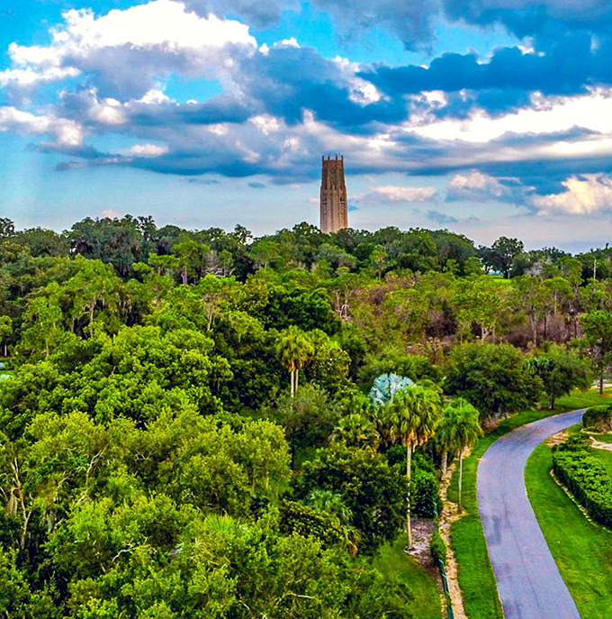From this vantage point, the "Singing Tower" stands like Florida's own Emerald City, minus the wizard but with all the magic.