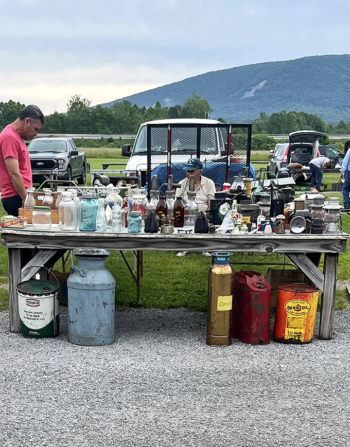 Vintage vessels with stories to tell. Old milk cans, antique bottles, and rusty oil containers&mdash;each one a conversation piece waiting for a new home.
