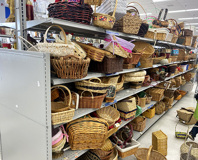 Basket paradise that would make Marie Kondo weep with joy. Every size, shape, and weave imaginable for organizing your life.