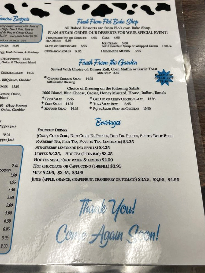 The menu at Flo's doesn't need fancy fonts or trendy descriptions &ndash; just straightforward offerings that deliver big on flavor and satisfaction.