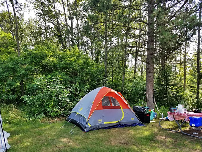 Home sweet temporary home. This little tent creates memories that mansions can't compete with.