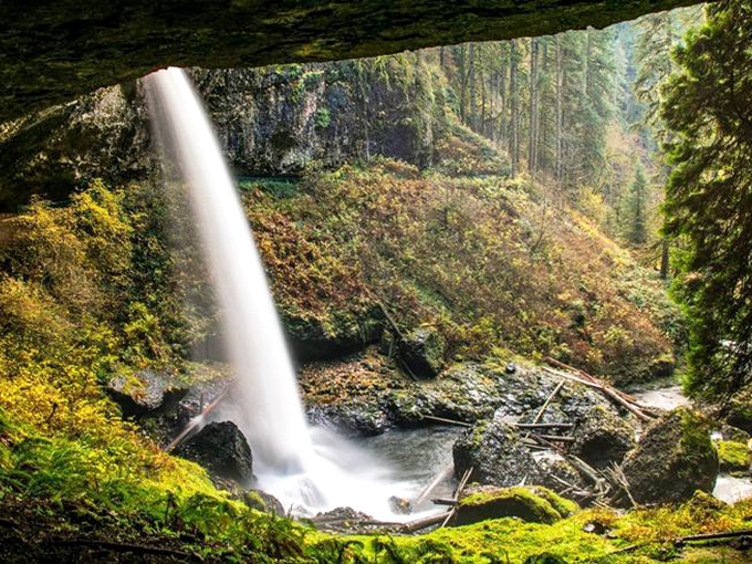 Mother Nature's shower scene: Walk behind this magnificent waterfall and experience the thrill of standing between rock and wet place.