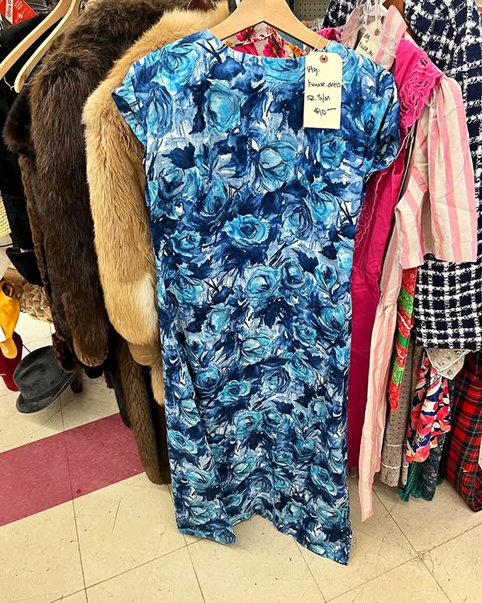 Racks stretching to infinity hold fashion finds from every decade, waiting for their second act.