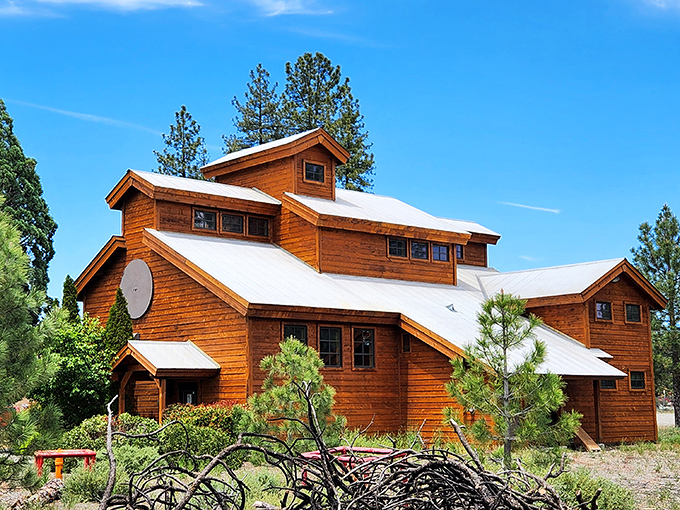 This rustic wooden lodge isn't just a building&mdash;it's a love letter to mountain architecture, where every beam tells a story.