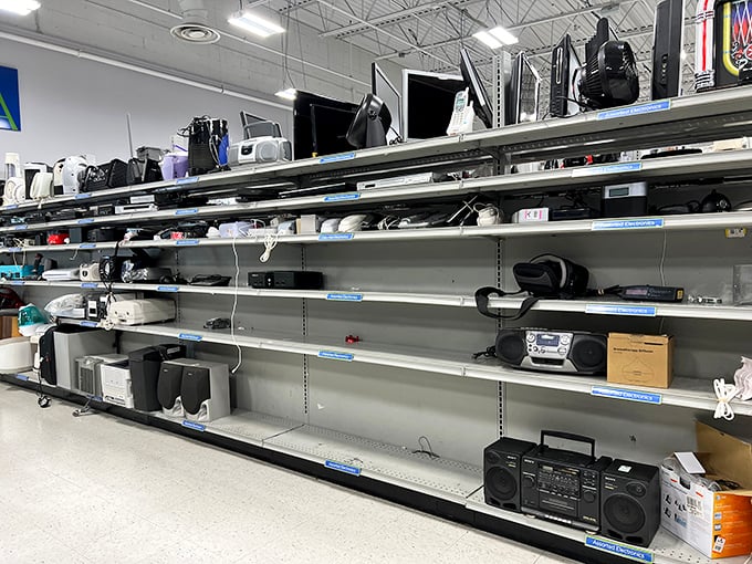 The electronics section: where yesterday's cutting-edge gadgets await their second act. One person's obsolete is another's vintage find.