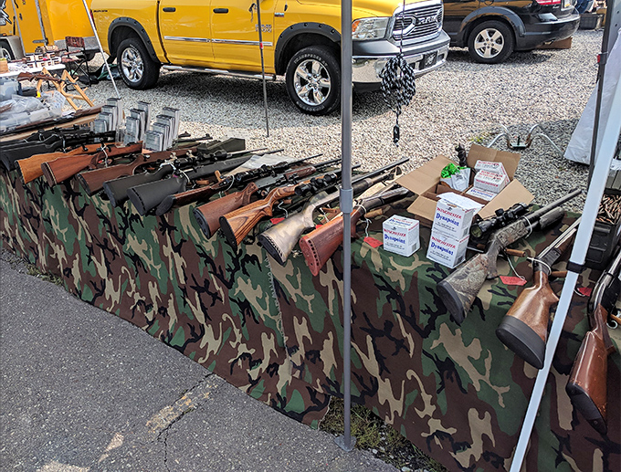 Not your average sporting goods department. These carefully displayed firearms attract collectors and enthusiasts who speak a language all their own.