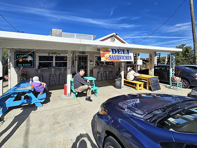 Island Deli on Third serves up lunch with a side of "slow down and stay awhile"&mdash;those colorful picnic tables aren't just for show.