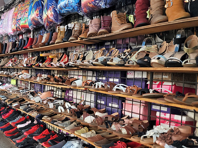 Shoe shopping without the sticker shock. From practical sandals to stylish boots, these shelves hold footwear dreams for every Arizona adventure.