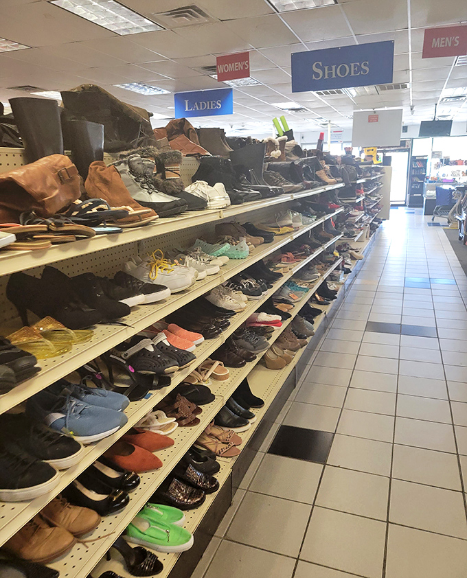 Footwear fantasies come true in this aisle. Like Cinderella's fairy godmother, but instead of magic, it's just ridiculously good prices.