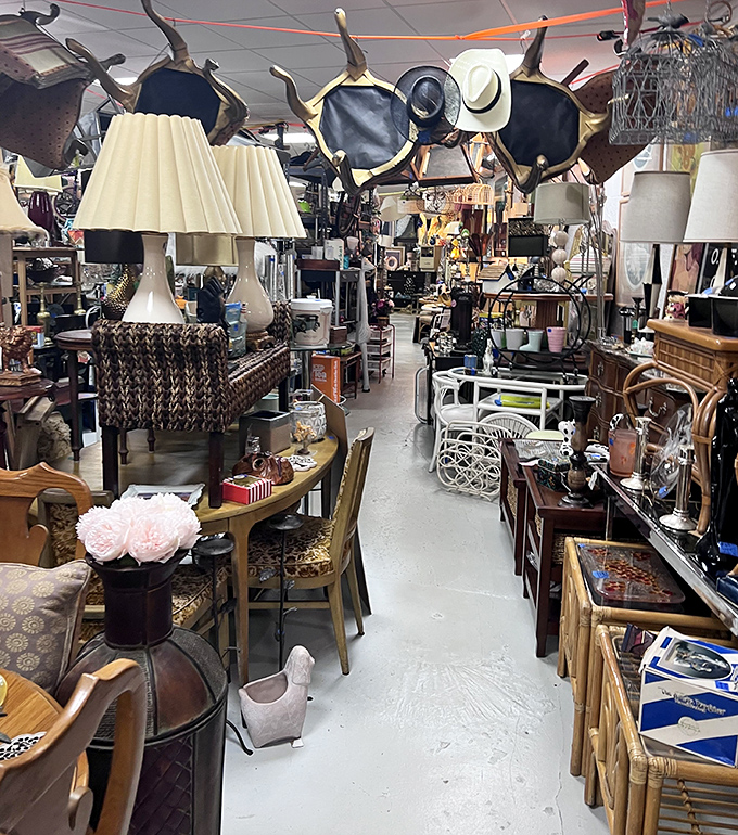 Navigate this furniture forest with caution&mdash;those vintage lamps and antique tables have been known to follow shoppers home against their better judgment.