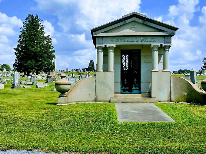 Even in eternal rest, Johnstown residents enjoy million-dollar views. The Morrell mausoleum stands as a dignified reminder of the city's storied past.