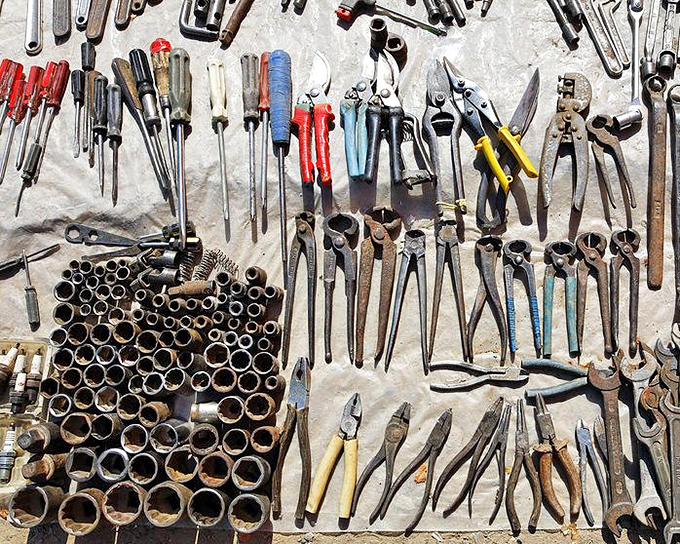 A symphony of steel and purpose. Each of these well-worn tools carries the energy of projects completed and the promise of creations yet to come.