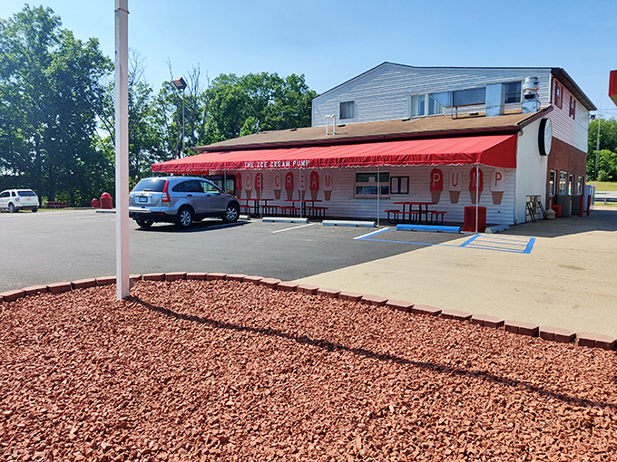 Sprankle's Ice Cream Pump isn't just a dessert spot&mdash;it's where summer memories are scooped fresh daily under that cheerful red awning.