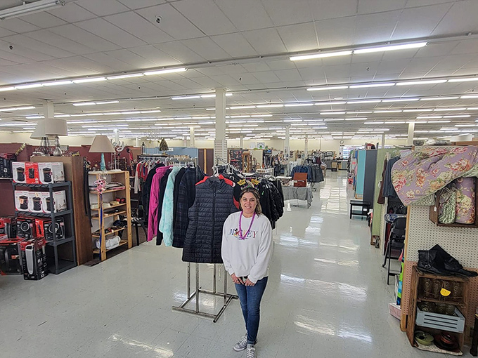 Bright lights, wide aisles, and endless possibilities &ndash; the interior stretches before you like an indoor bazaar of bargains.