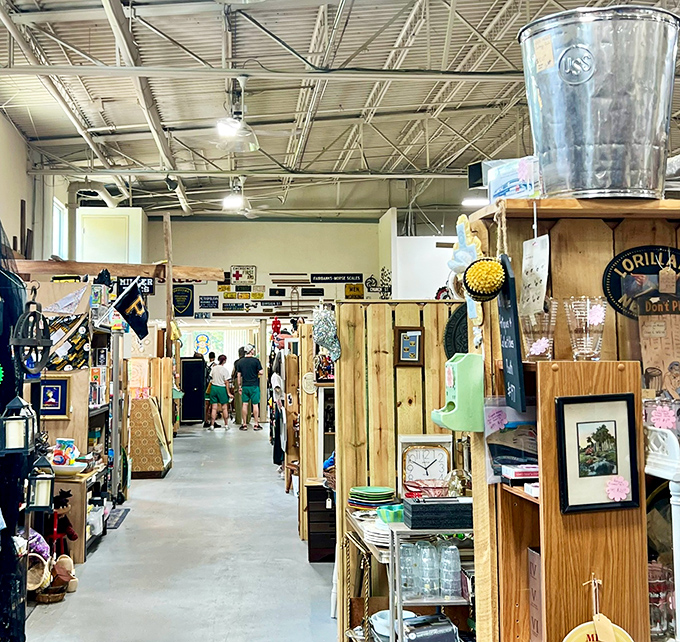 Wooden booth dividers create a maze of mini-museums, each curated by vendors with stories as fascinating as their merchandise.
