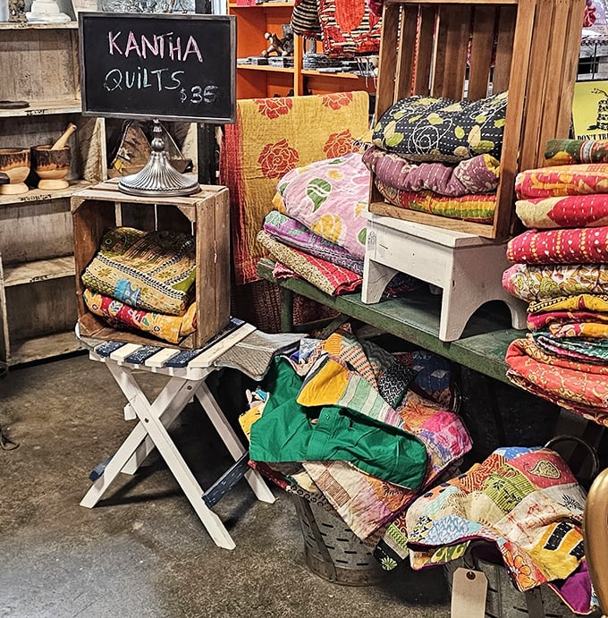 Kantha quilts explode with color and history &ndash; each stitch representing craftsmanship that IKEA could only dream of replicating.