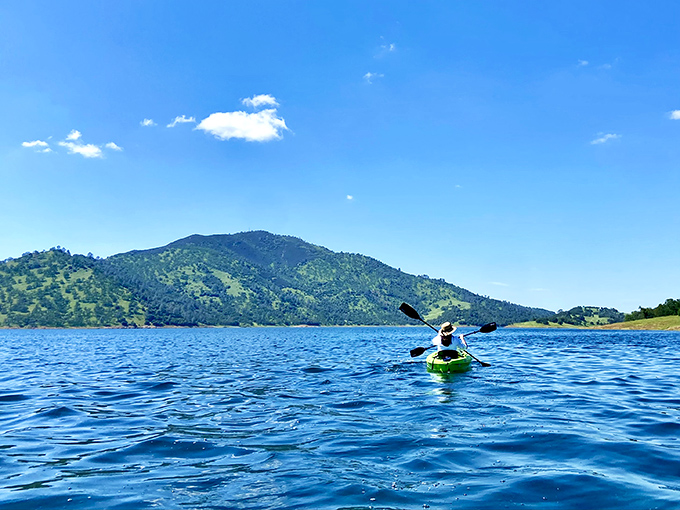 New Melones Lake offers the kind of serenity that makes you forget your phone exists. Nature's therapy session.