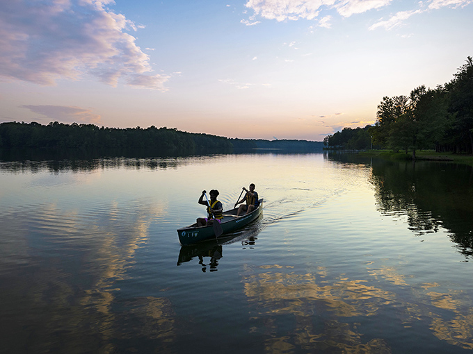 Lake Reidsville at sunset offers nature's perfect show. No tickets required, though you might want to bring a camera and your sense of wonder.