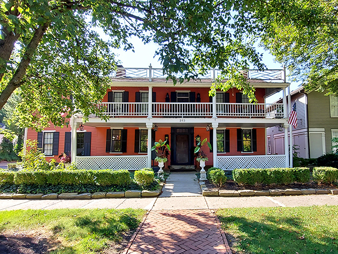 The Main House stands proudly, looking like something from a Victorian novel with excellent dining reviews.