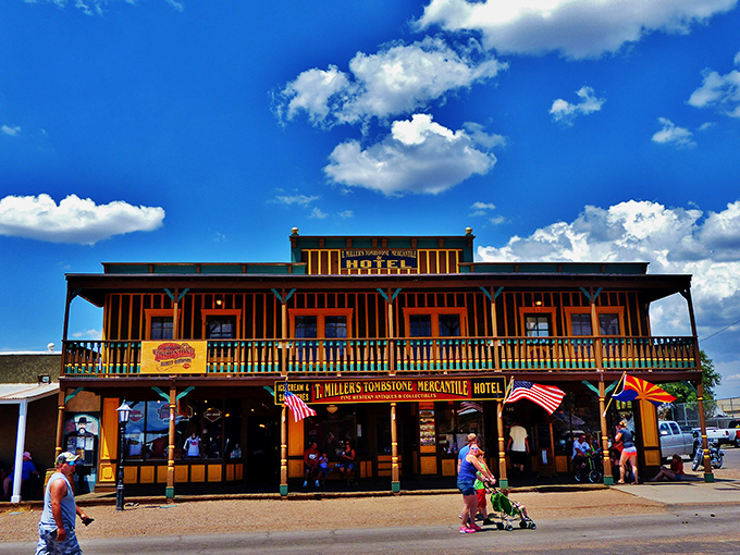The historic T. Miller's Tombstone Mercantile Hotel brings the Wild West to life. Like stepping into a John Wayne movie, minus the uncomfortable saddle sores.