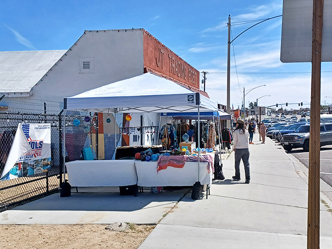 Main Street might not be bustling, but that's exactly the point. Here, "rush hour" means three cars at a stop sign.