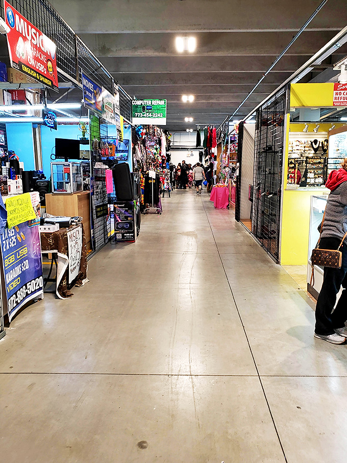 Corridors of possibility stretch before you, each stall a chapter in the never-ending story of "stuff people want."