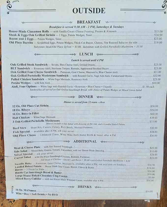 A menu that doesn't need fancy fonts or flowery descriptions &ndash; just straightforward promises of oak-grilled perfection that make decision-making deliciously difficult.