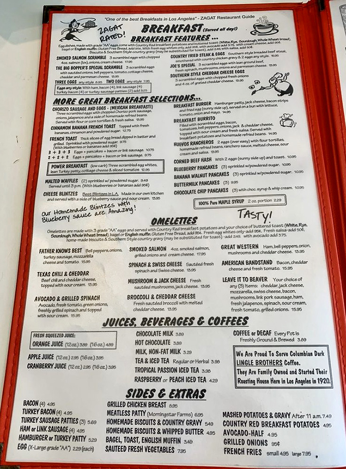 This menu isn't just food&mdash;it's a roadmap to happiness. Note the "TASTY!" proclamation, which might be the understatement of the century.