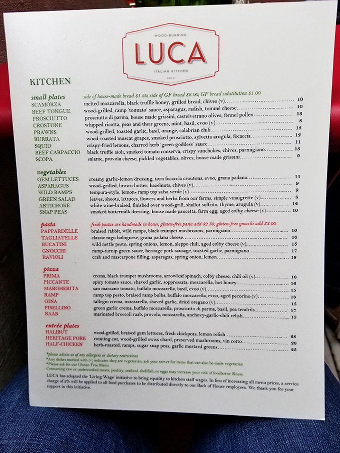 A menu that reads like a love letter to Italian cuisine. Notice how they don't waste precious space on flowery descriptions&mdash;just the essentials.