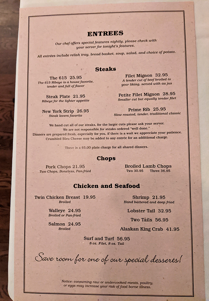 A menu that doesn't need fancy fonts or flowery descriptions. When you've perfected classics like these, the food speaks for itself.