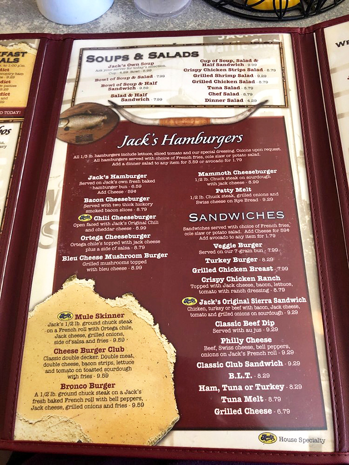 The menu at Jack's reads like a love letter to American classics &ndash; burgers, sandwiches, and comfort food that doesn't need fancy descriptions to make your mouth water.