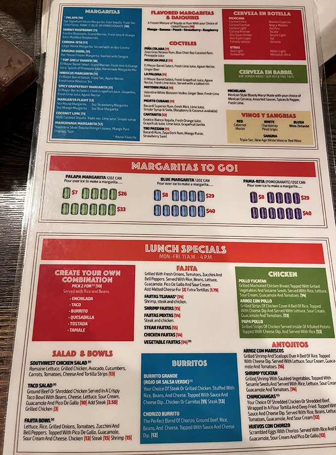 The drink menu reads like a passport to paradise. From classic margaritas to tropical concoctions, decision paralysis has never been so deliciously justified.