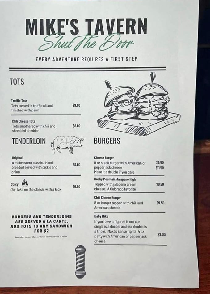 The menu's motto&mdash;"Shut The Door"&mdash;isn't just practical winter advice; it's an invitation to leave pretentious dining experiences outside and embrace honest Midwestern comfort.