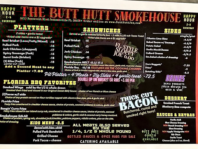 This menu isn't just a list of options&mdash;it's a roadmap to smoked meat nirvana with detours through flavor country.