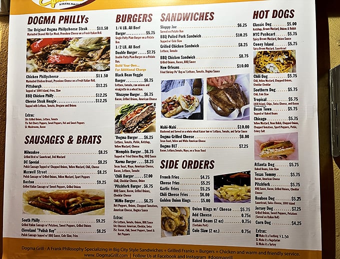 This menu reads like a love letter to comfort food, with options that would make any diner devotee swoon.