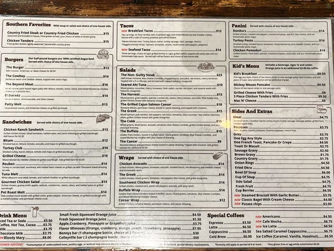 The menu at Benny's reads like a love letter to breakfast classics, with enough options to require multiple visits.