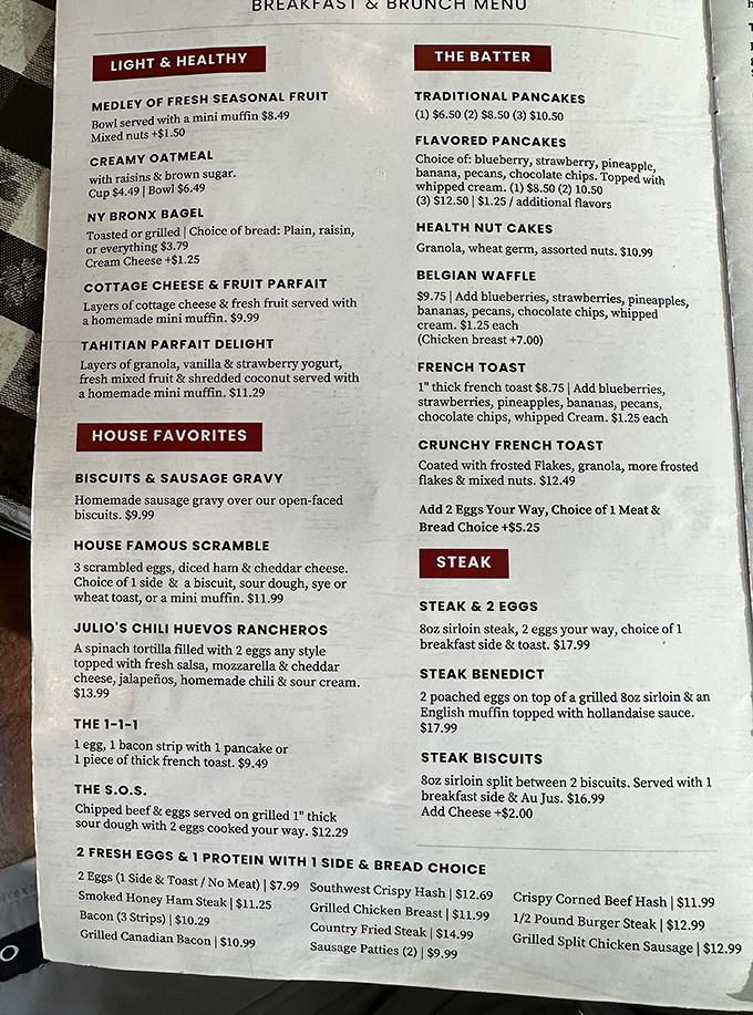 A menu that reads like a love letter to American breakfast &ndash; no pretense, just pure comfort.